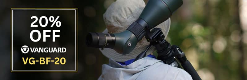 20% Off Vanguard - Binoculars, Spotting Scopes, Tripods & Camera Bags
