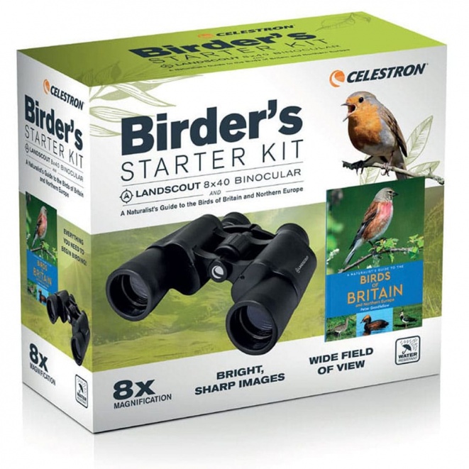 Celestron LandScout 8x40 Porro Binoculars Birder Kit 73152-CGL