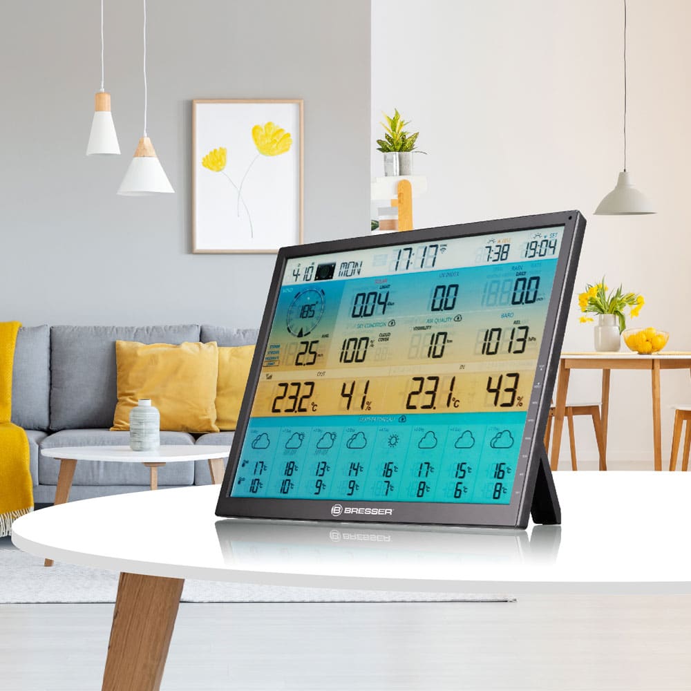 Bresser 7-in-1 Solar Powered Sensor 8-Day 4CAST XL Wi-Fi Weather ...