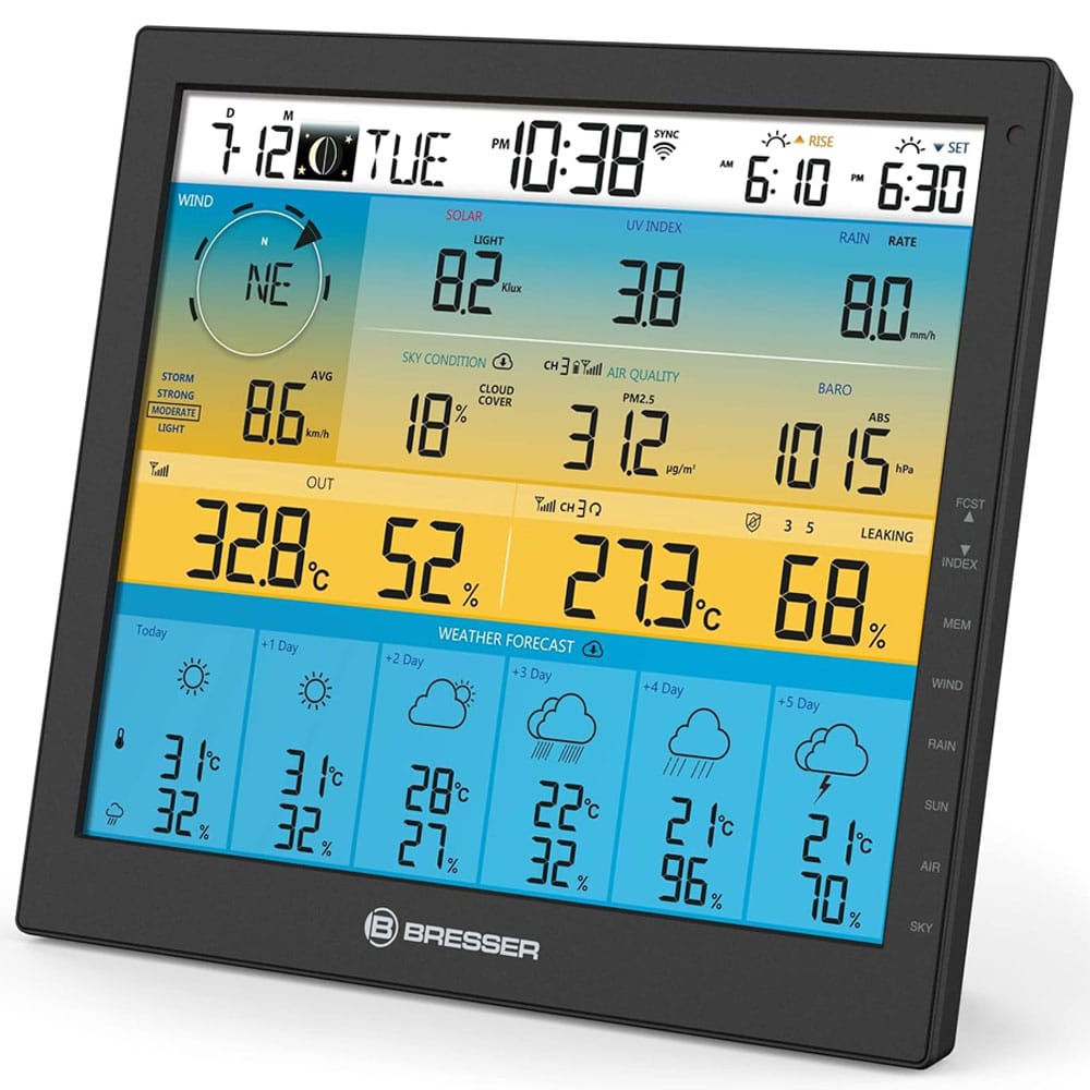 Bresser 7-in-1 Solar Powered Sensor 6-Day 4CAST PRO SF Wi-Fi Weather ...