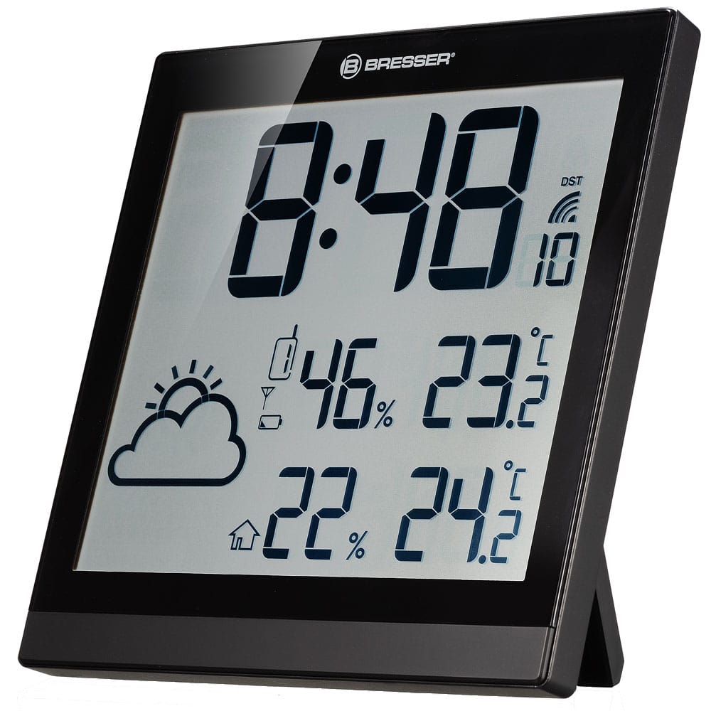 Bresser ClimaTemp JC LCD Weather Clock- Black 7004404CM3000