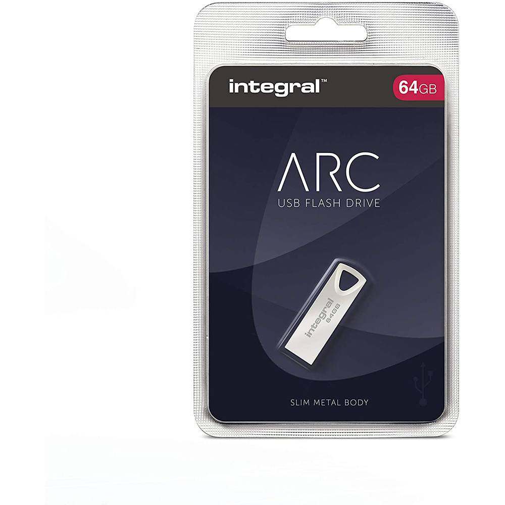 Integral USB 2.0 Arc Flash Drive 64GB - Metal INFD64GBARC