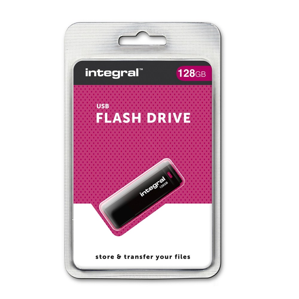 Integral USB 2.0 Flash Drive 128GB - Black INFD128GBBLK