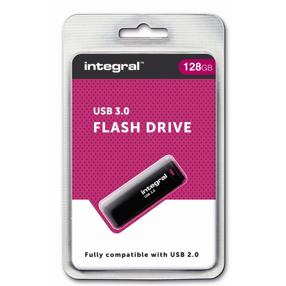 Integral USB 3.0 Flash Drive 128GB - Black INFD128GBBLK3.0