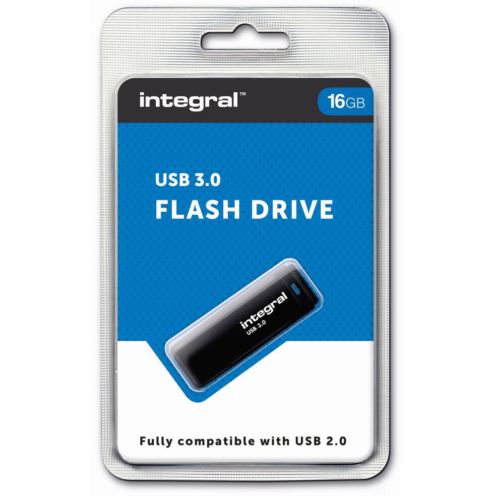 Integral USB 3.0 Flash Drive 16GB - Black INFD16GBBLK3.0