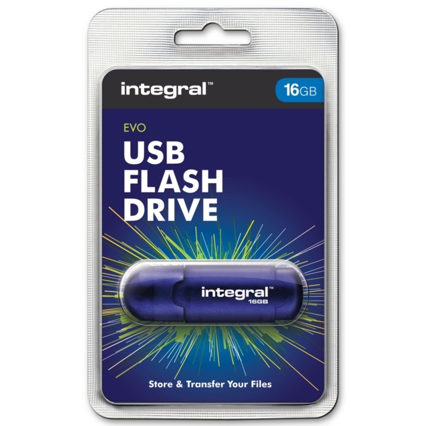 Integral Evo USB 2.0 Flash Drive 16GB - Blue INFD16GBEVOBL