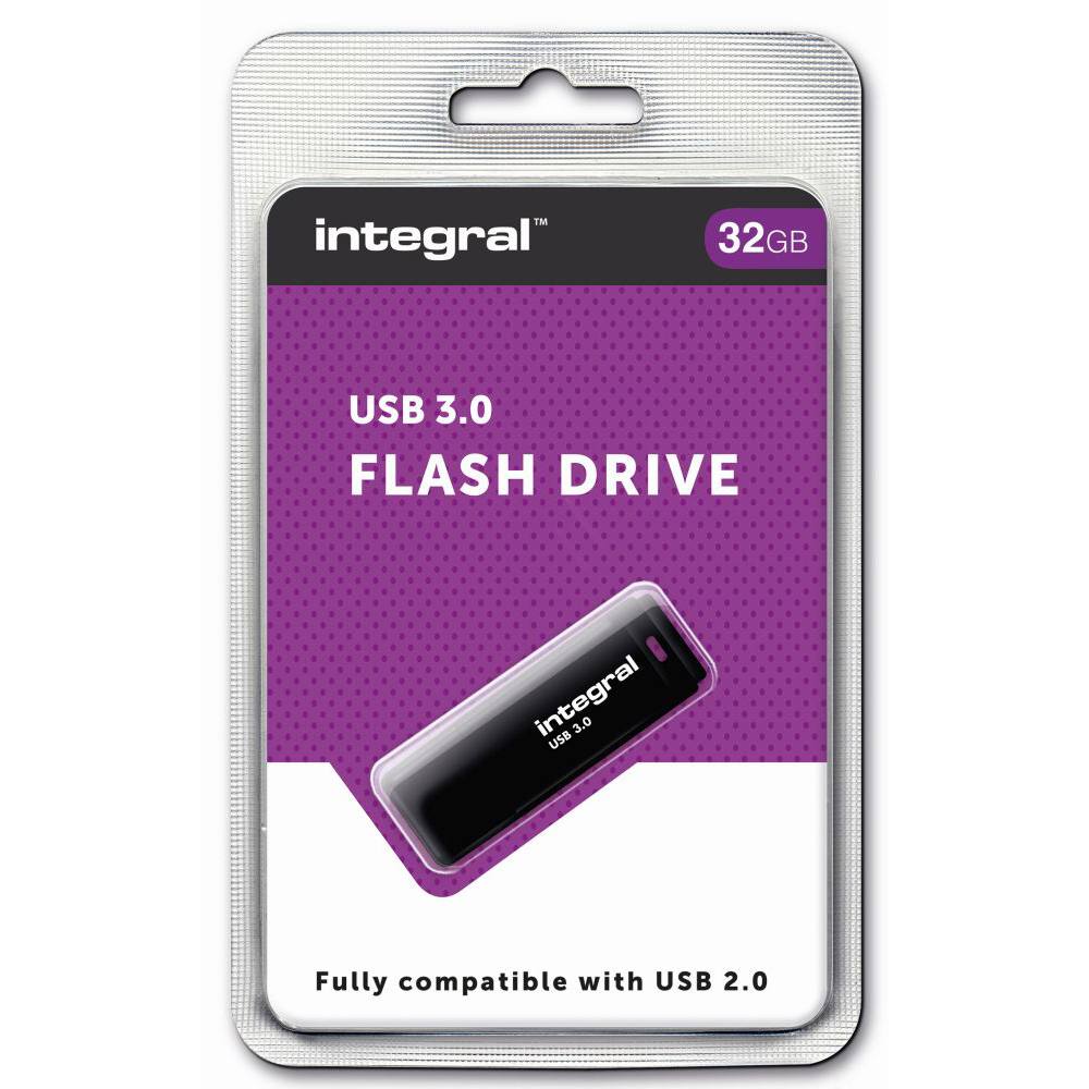Integral USB 3.0 Flash Drive 32GB - Black INFD32GBBLK3.0
