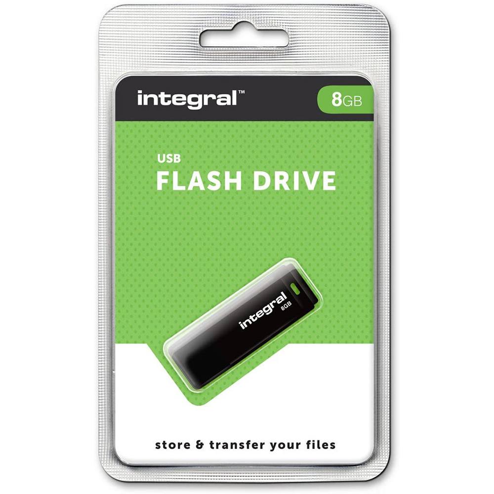 Integral USB 2.0 Flash Drive 8GB - Black INFD8GBBLK