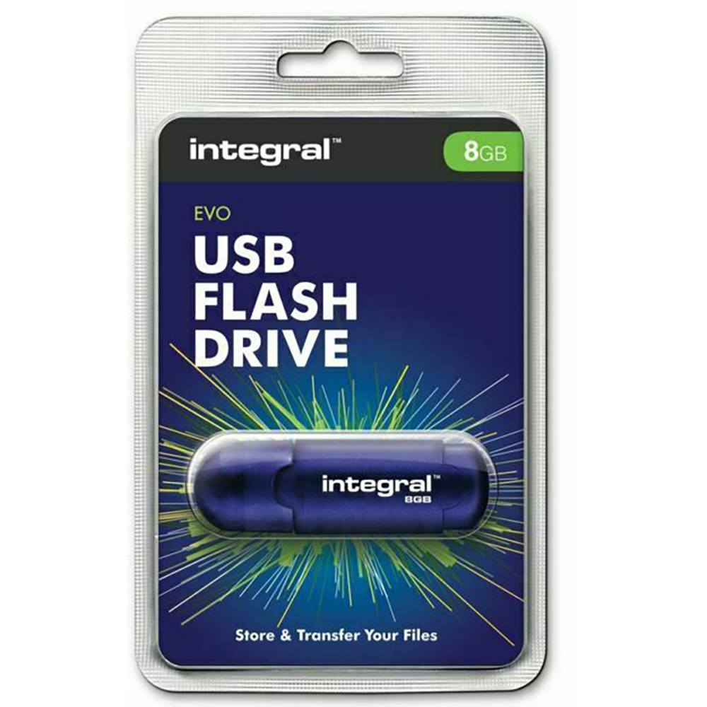 Integral Evo USB 2.0 Flash Drive 8GB - Blue INFD8GBEVOBL