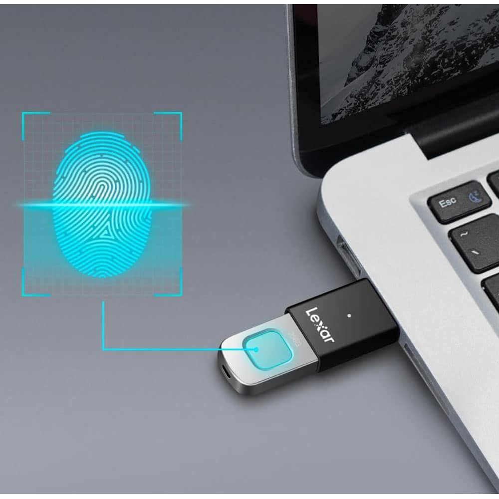 Lexar JumpDrive Fingerprint F35 PRO USB 3.2 Flash Drive 256GB ...