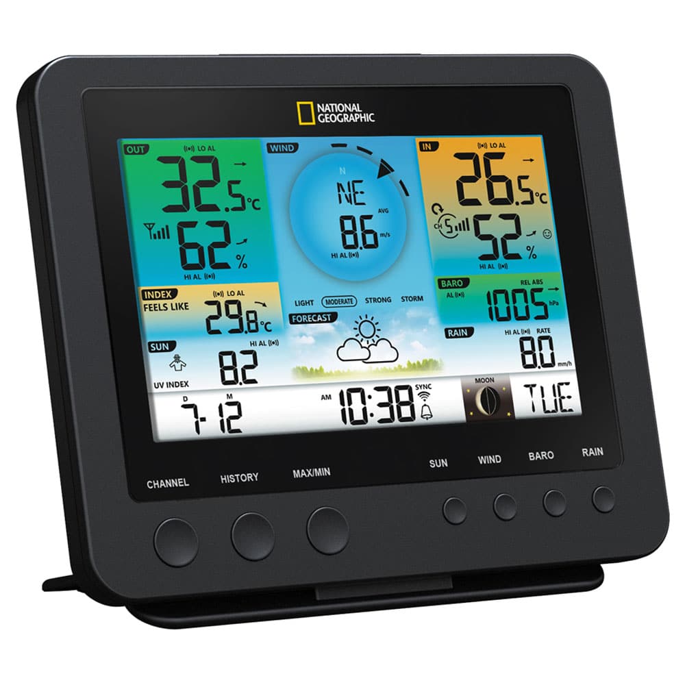 National Geographic Wi-Fi Colour Weather Station|Centre with 7-in-1 ...