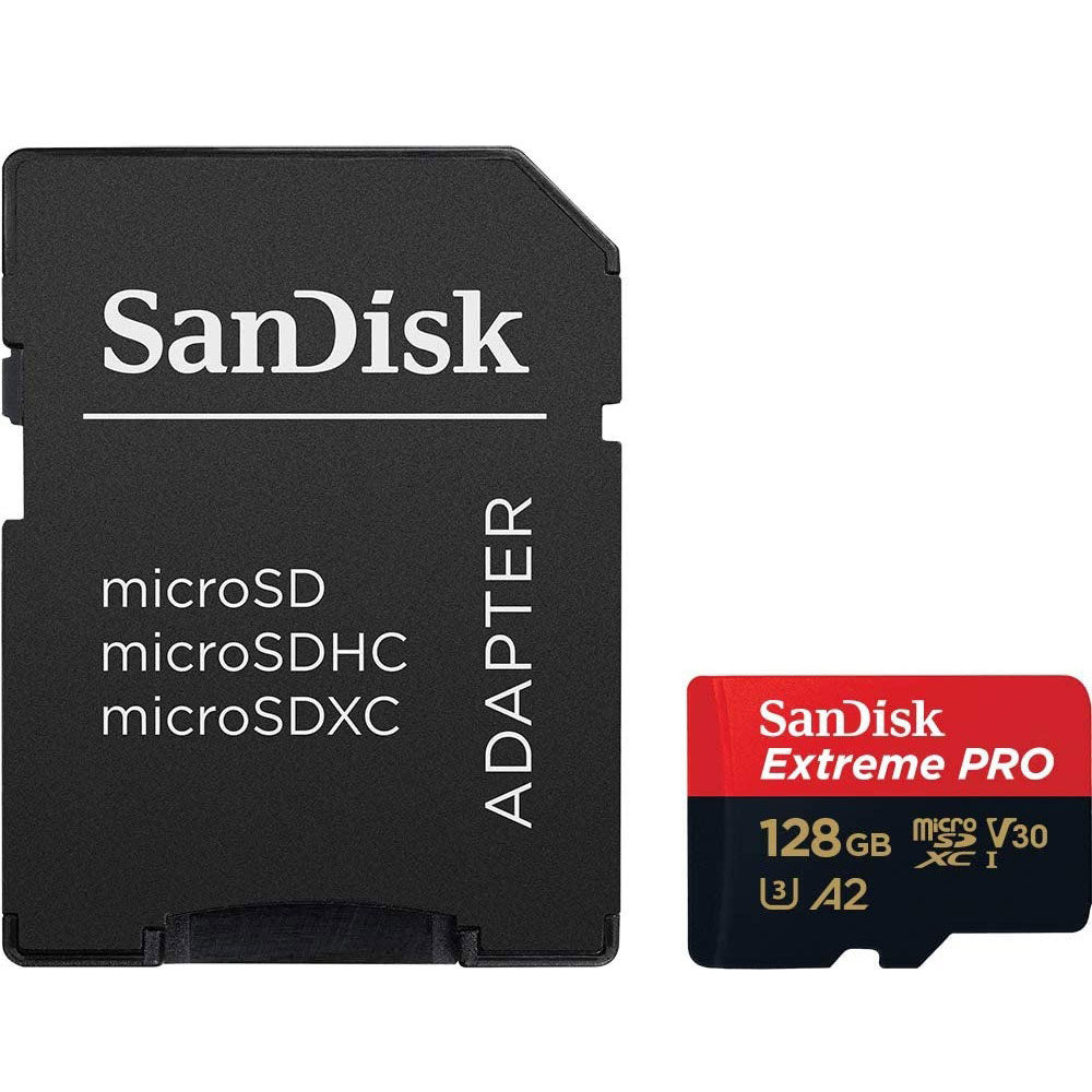 SanDisk Extreme PRO microSDXC 200MB/s UHSI U3 V30 with adapter 128GB SDSQXCD-128G-GN6MA