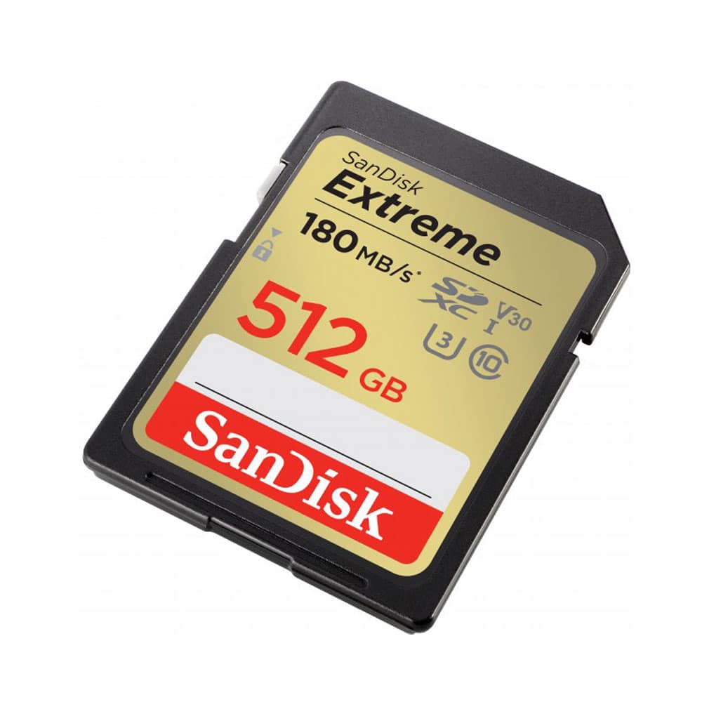 SanDisk Extreme SDXC 180MB sec UHSI U3 V30 512GB memory card SDSDXVV ...