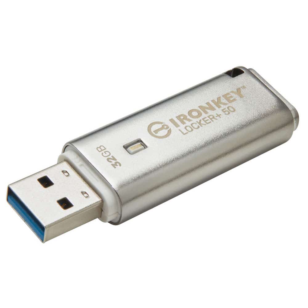 Kingston IronKey Locker+ 50 USB Flash Drive Encrypted 32GB |IKLP50/32GB