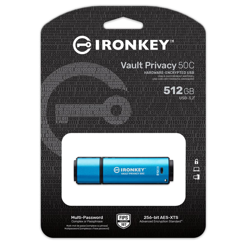 Kingston IronKey Vault Privacy 50 Type-C XTS AES Encrypted USB Flash ...
